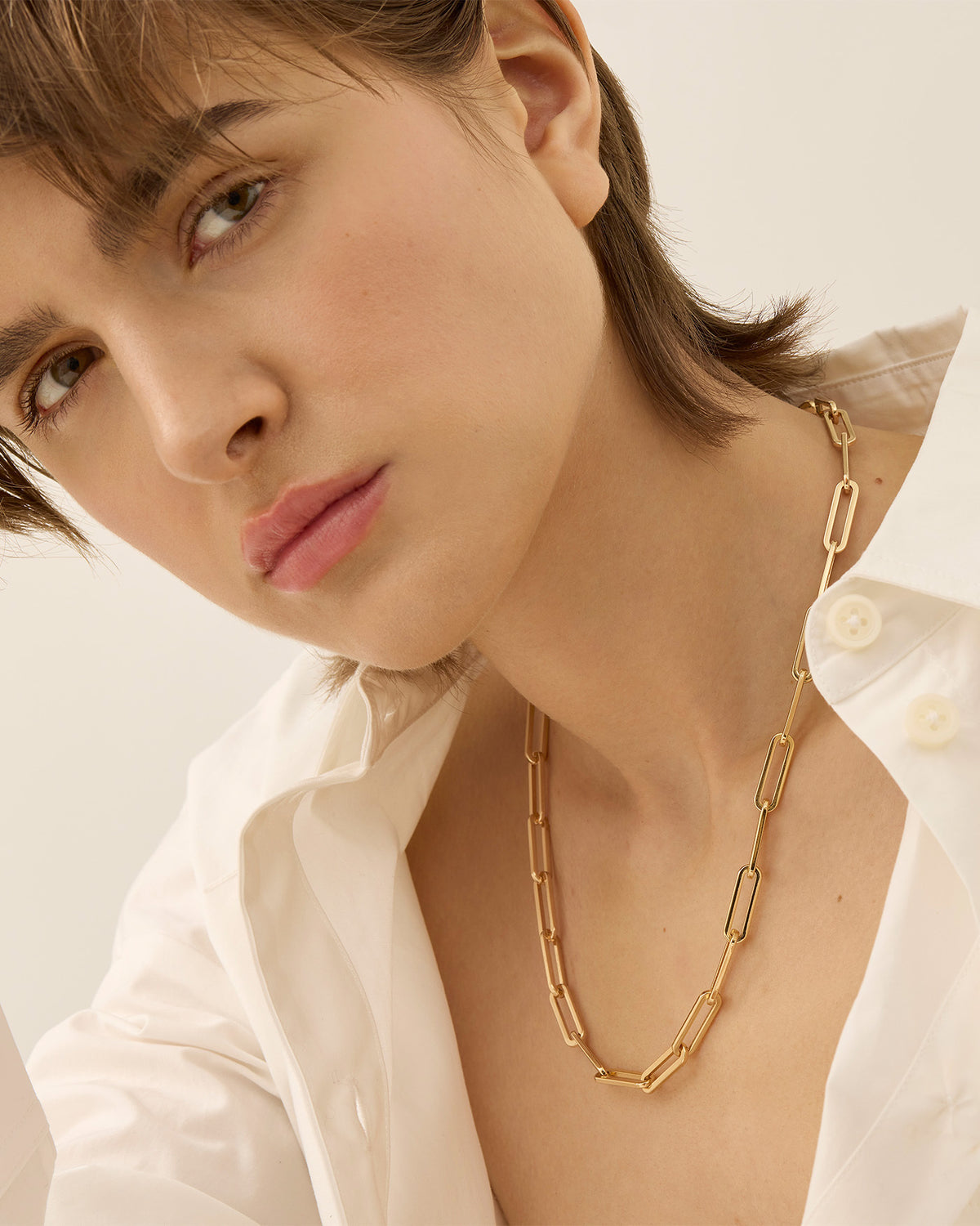Andi Slim Chain | Gold Paperclip Chain Necklace | JENNY BIRD