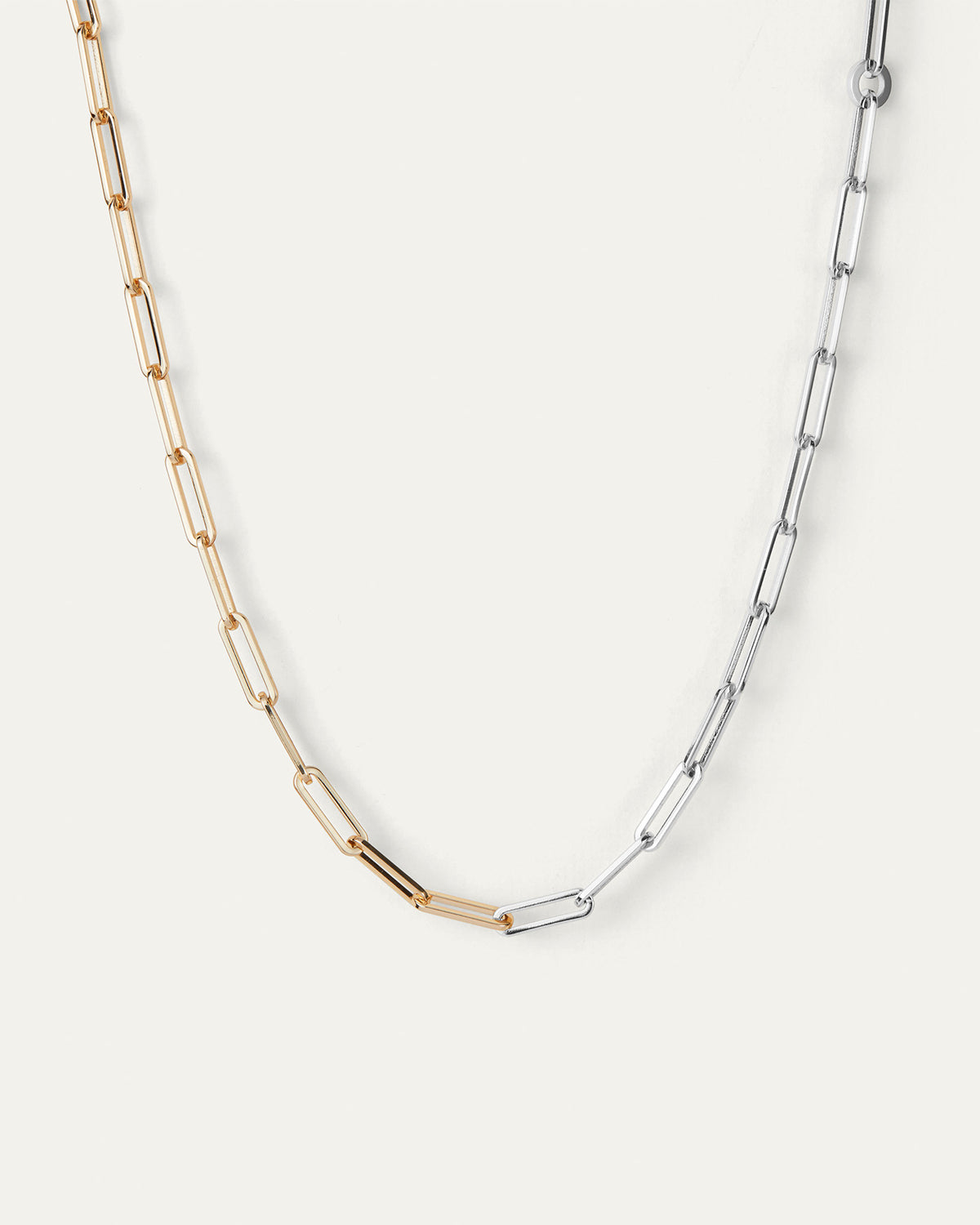 Andi Slim Chain | Two-Tone Paperclip Chain Necklace | JENNY BIRD