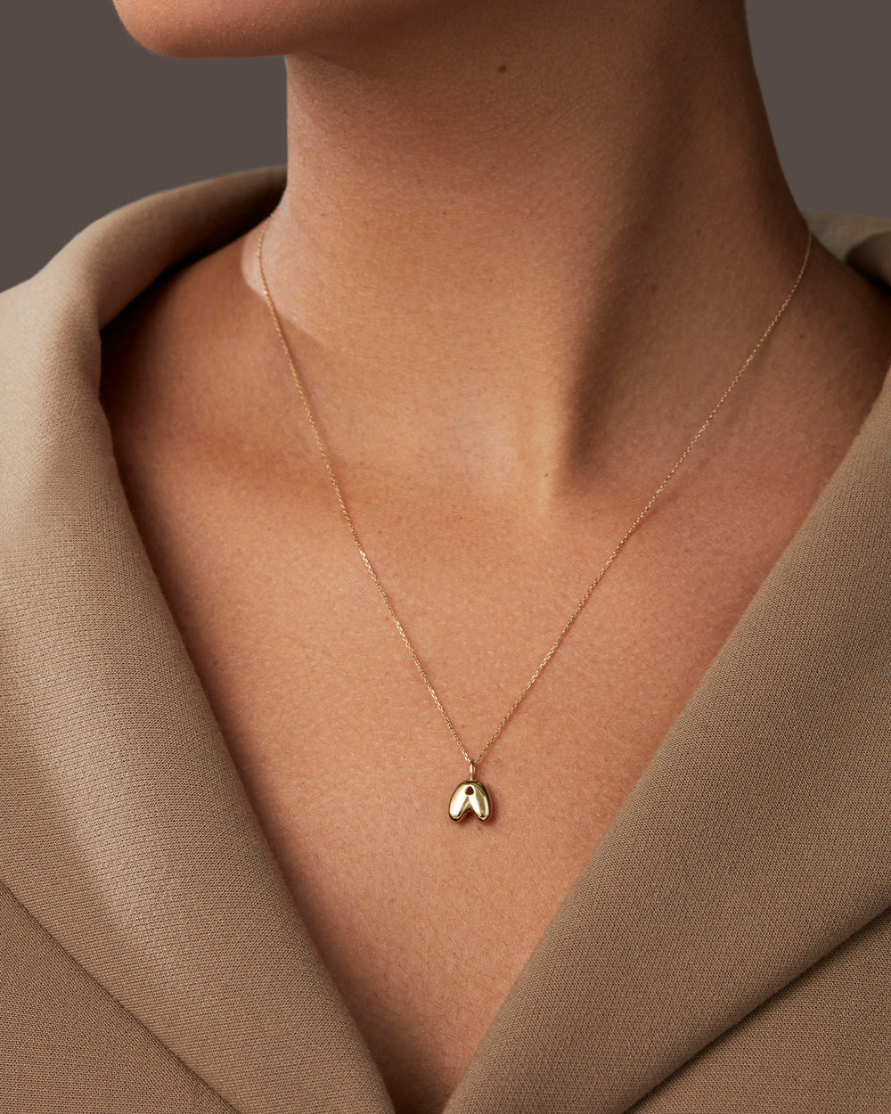 14k Gold Bubble Letter Necklaces | JENNY BIRD