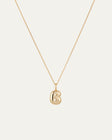 14K Gold Bubble Letter Necklace - B | JENNY BIRD