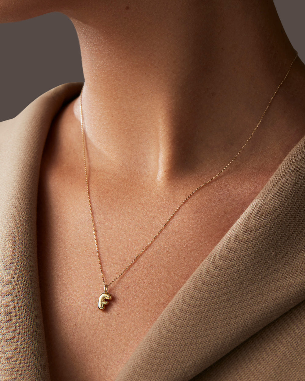 14k Gold Bubble Letter Necklaces | JENNY BIRD