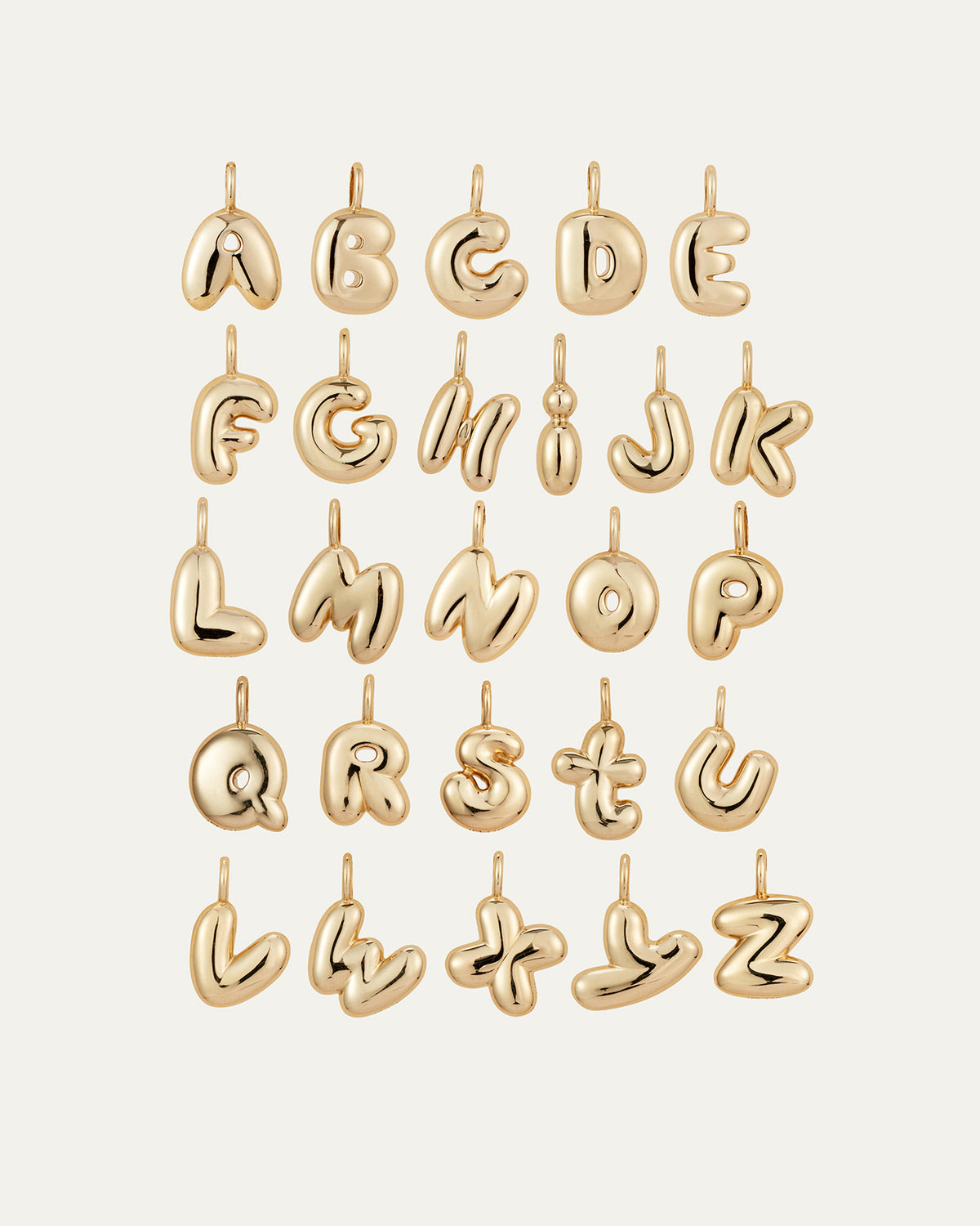 14K Gold Bubble Letter Necklace - J | JENNY BIRD