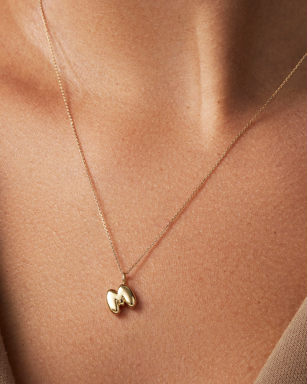 14K Gold Bubble Letter Necklace - M | JENNY BIRD