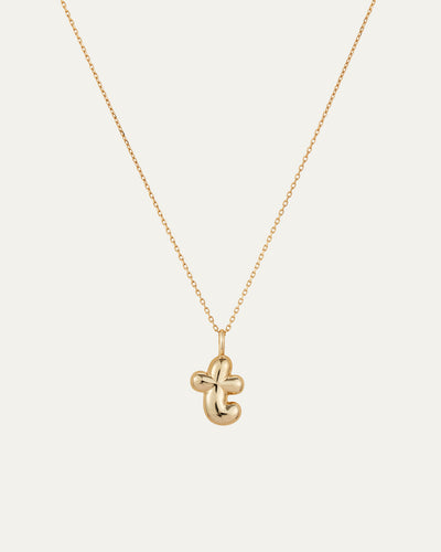 14K Gold Bubble Letter Necklace - T | JENNY BIRD