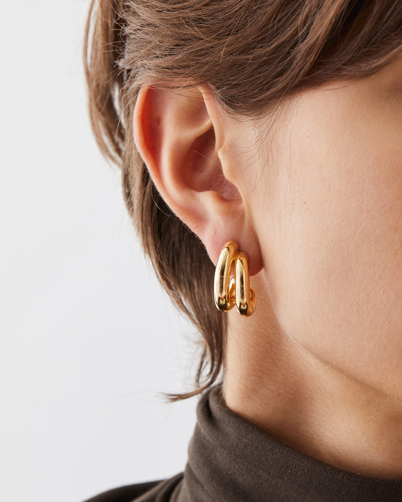 Florence Gold Double Hoop Earrings | JENNY BIRD