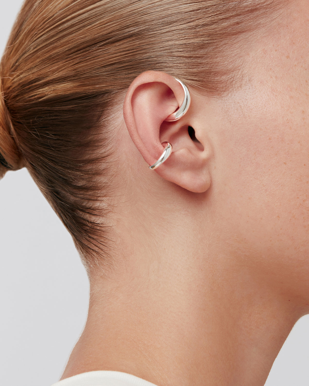 Sila Silver Ear Cuff Set | Small/Large Earrings | JENNY BIRD