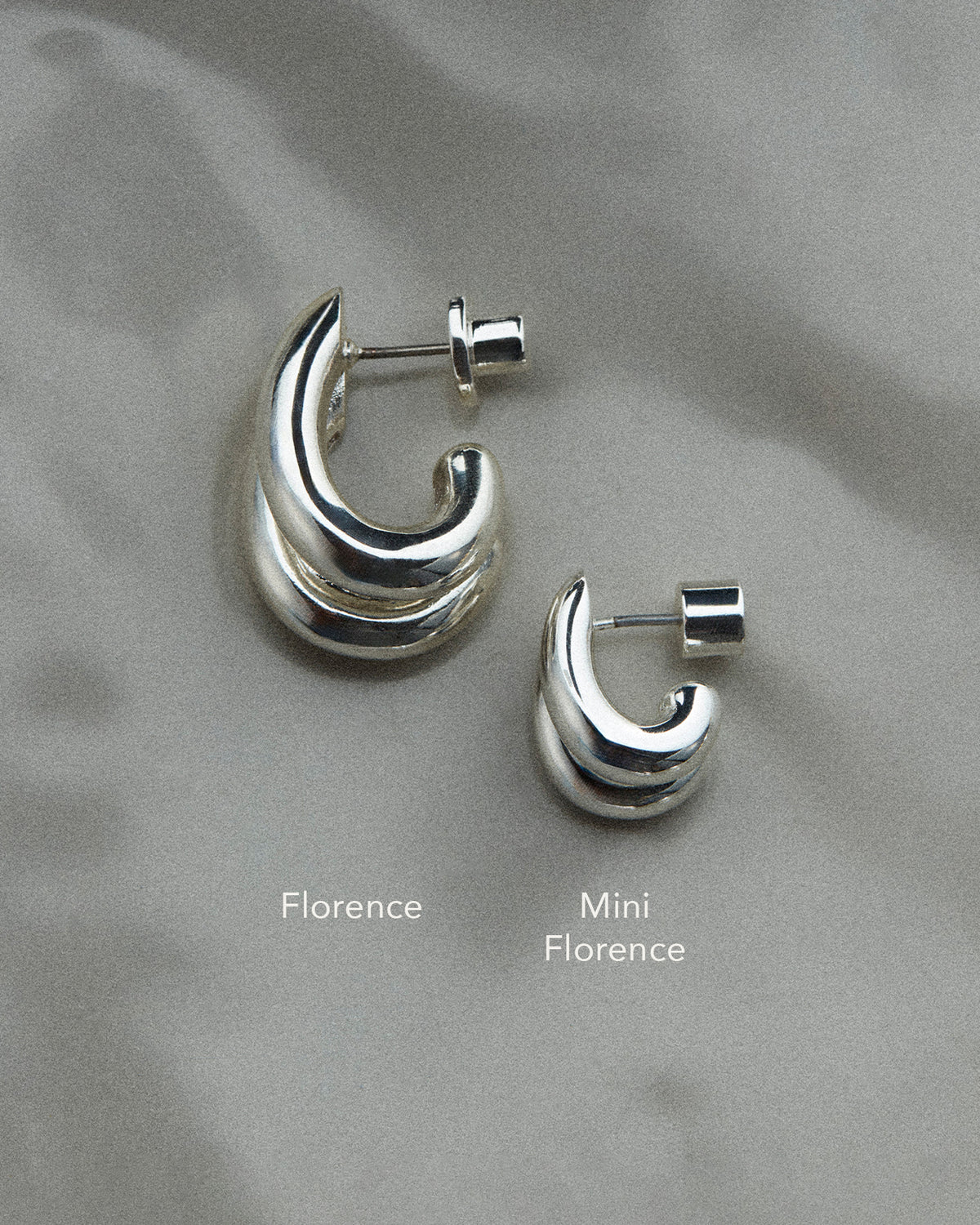Mini Florence Silver Double Huggie Hoops | JENNY BIRD