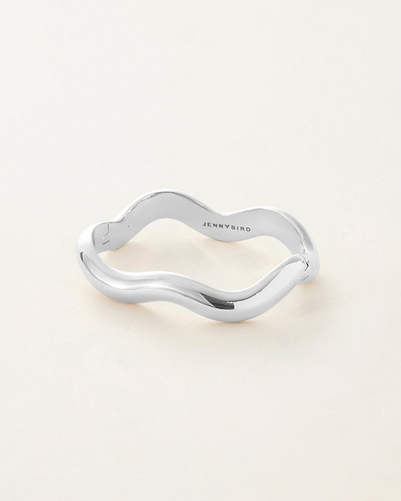Ola Silver Bangle | Wavy Bangle Bracelet | JENNY BIRD