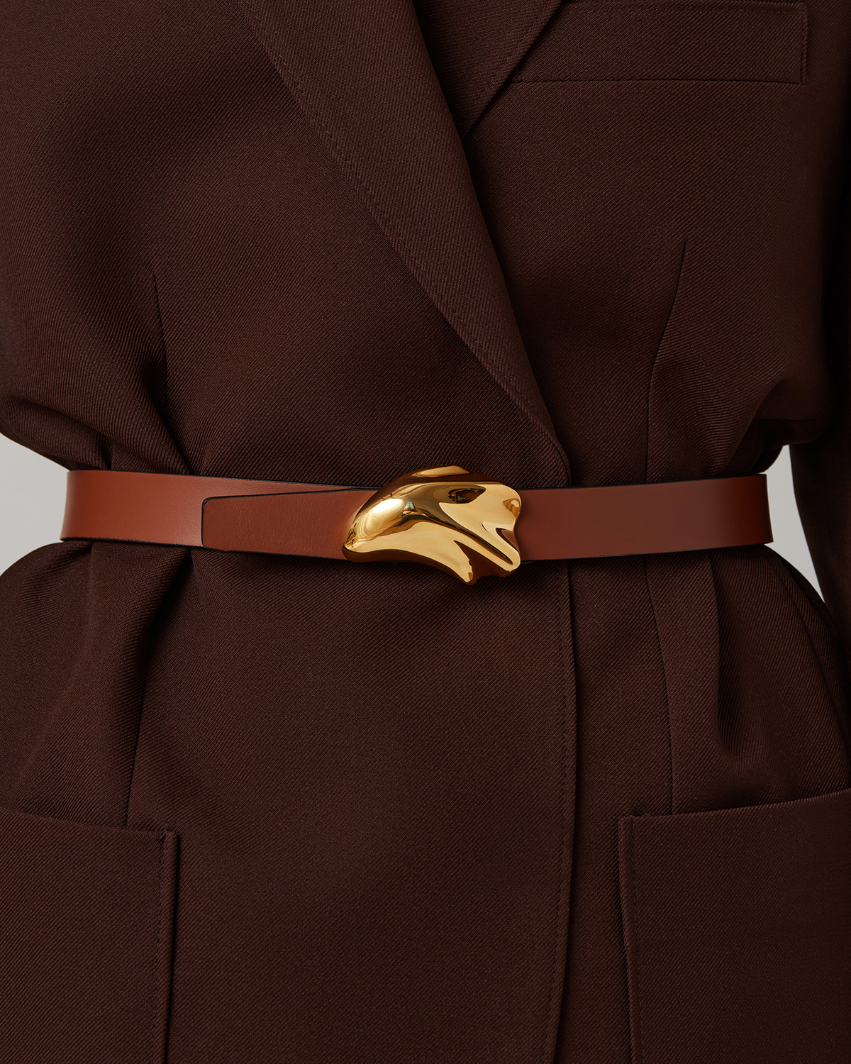 Portia Convertible Gold Leather Belt | JENNY BIRD