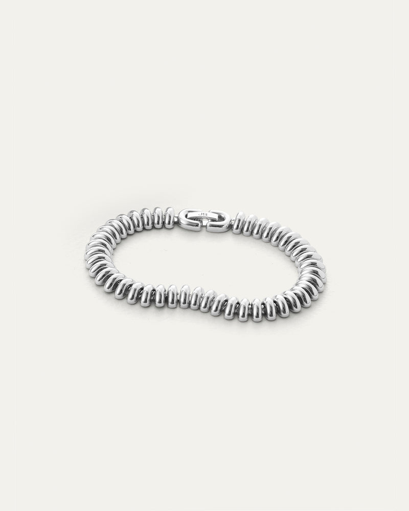 Sofia Bracelet | Ribbed Chain in Silver | JENNY BIRD