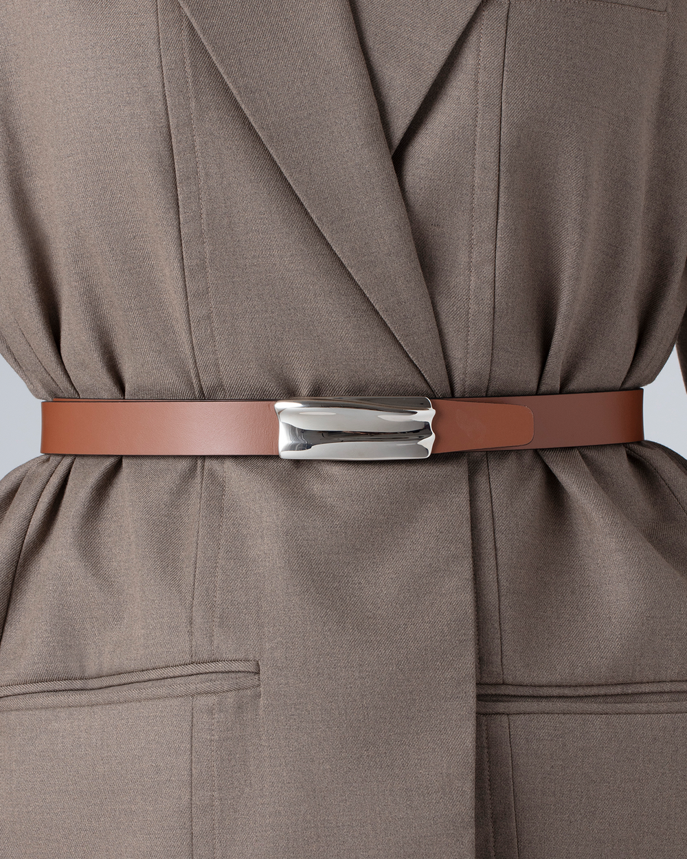 Sundra Convertible Silver Leather Belt | JENNY BIRD