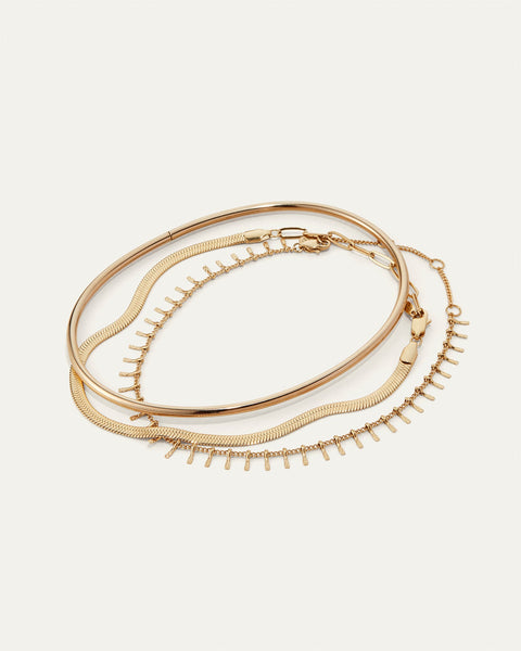 The Modern Anklet Stack - Gold | JENNY BIRD The Modern Anklet Stack - Gold | JENNY BIRD