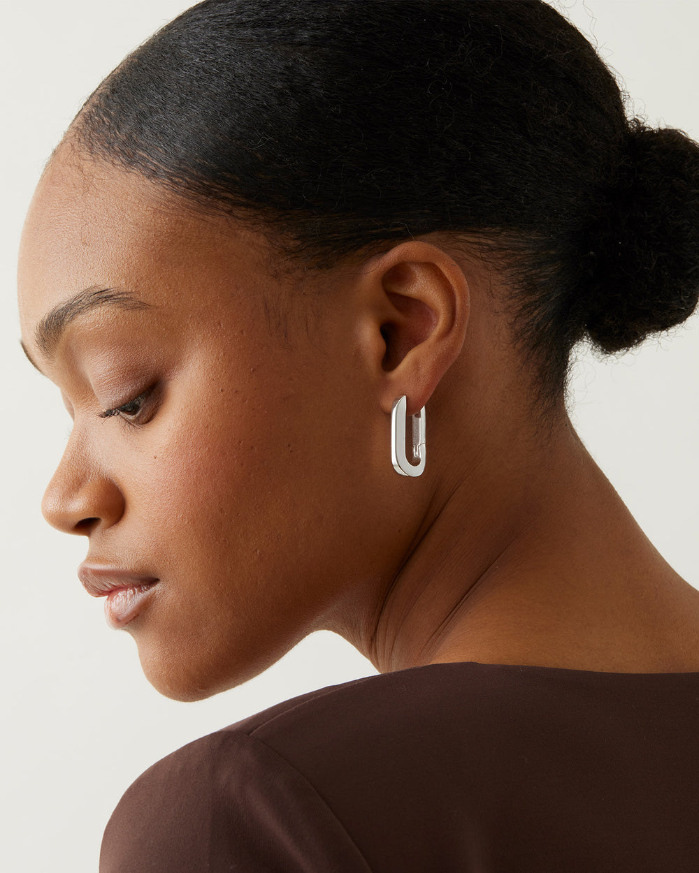 U-Link Earrings | Thick Silver Hoop Earrings | JENNY BIRD