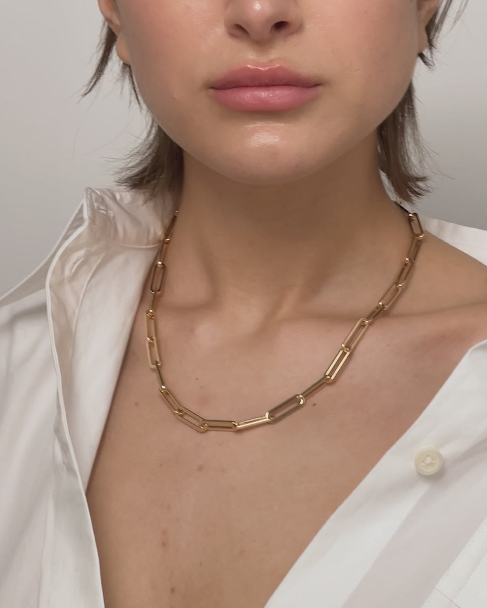 Andi Slim Chain | Gold Paperclip Chain Necklace | JENNY BIRD