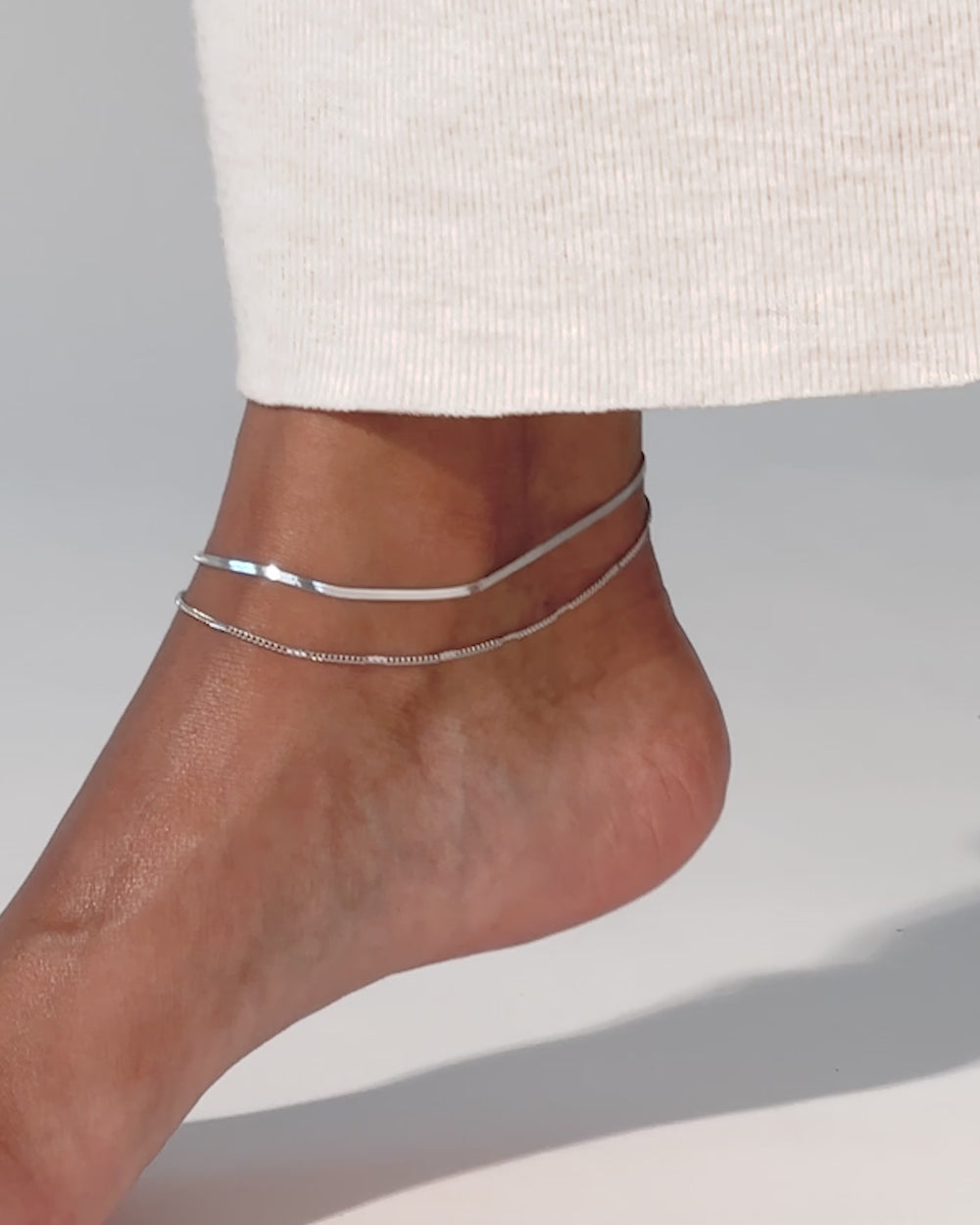 Surfside Anklet - Silver | JENNY BIRD